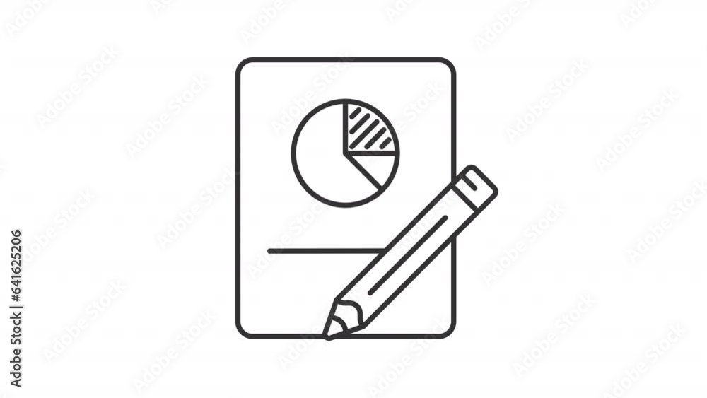 Economics line animation. Pencil drawing on worksheet with circle ...