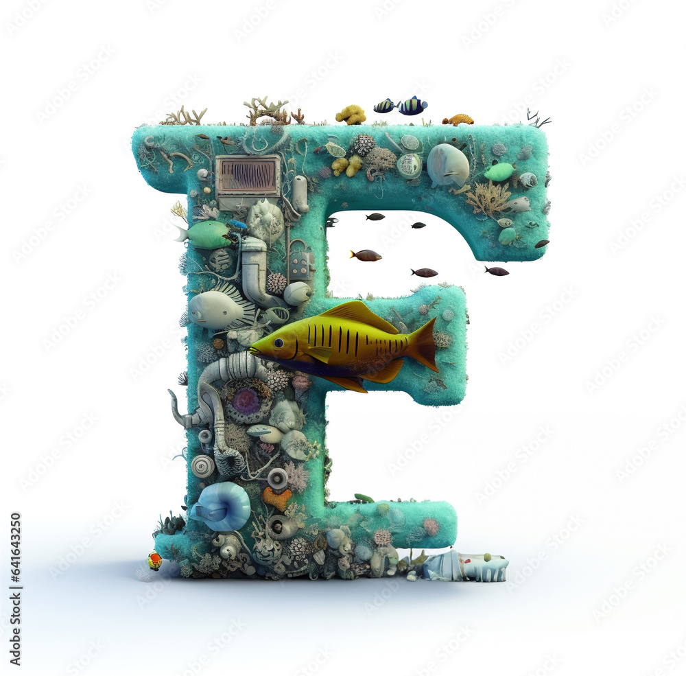 3d render letter f surrounded by Deep-Sea Dive: A font that resembles ...