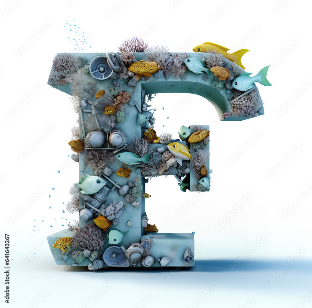 3d render letter f surrounded by Deep-Sea Dive: A font that resembles ...