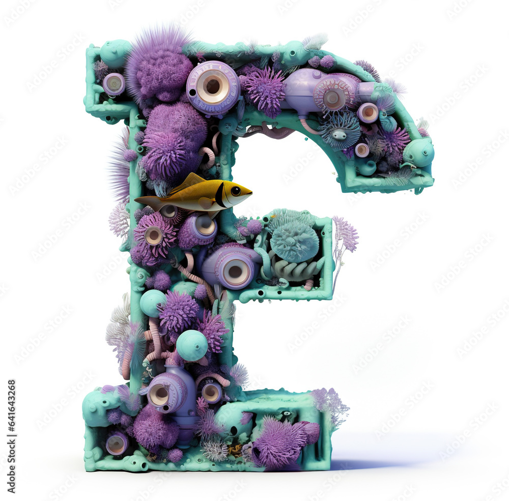 3d render letter f surrounded by Deep-Sea Dive: A font that resembles ...
