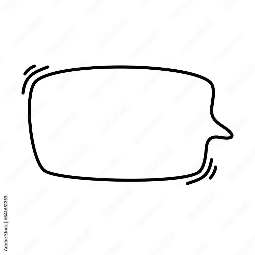 Hand drawn text box. Cute cartoon style talking dialogue. Stock Photo ...