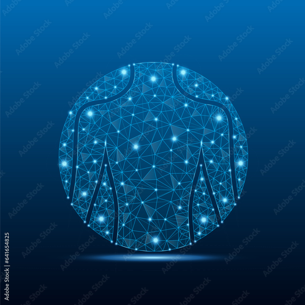 Low poly human body circle vector with futuristic concept. Medical ...