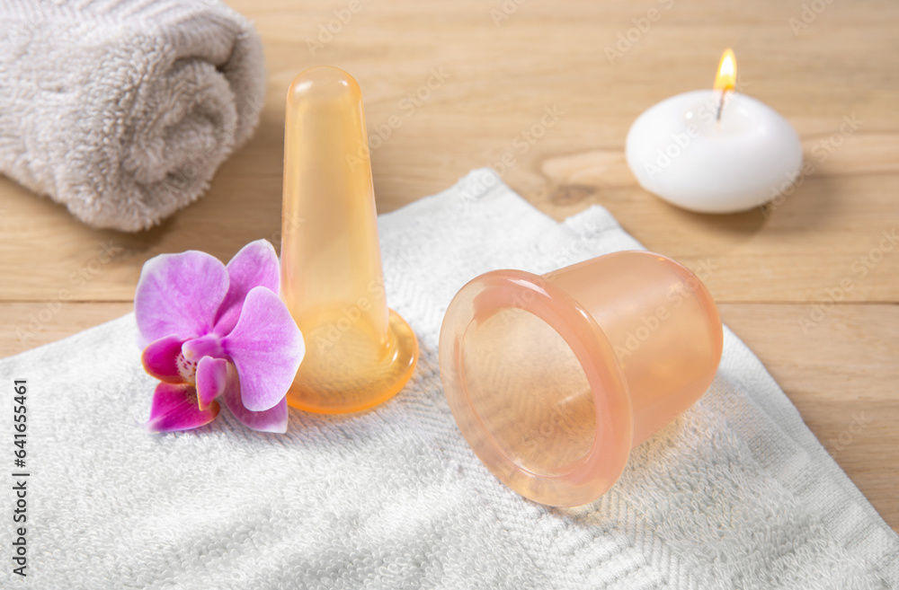 Remove body cellulite using big silicone massaging cupping tool ...