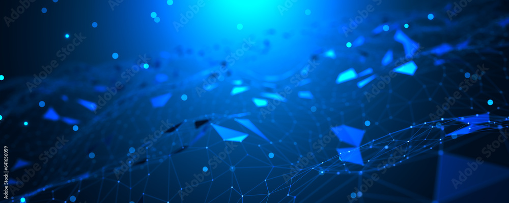 Data background. Machine learning. Network structure background. Artificial intelligence. Neural ...