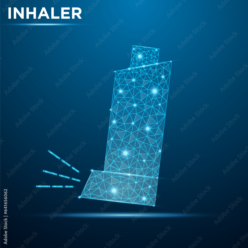 Low poly inhaler for asthma vector design with futuristic concept ...