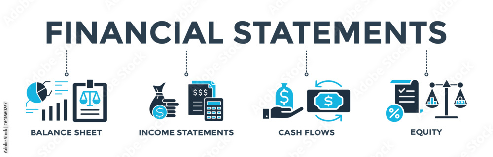 Financial statements banner web icon vector illustration concept with ...
