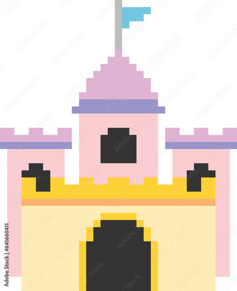 Castle pixel art vector image Stock Vector | Adobe Stock