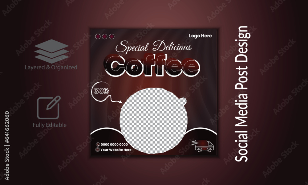 Social media posts for Coffee shop banner ads template design, Cafe ...