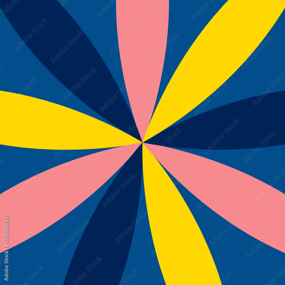 Radial rays burst in the center of an abstract retro background. Circus ...