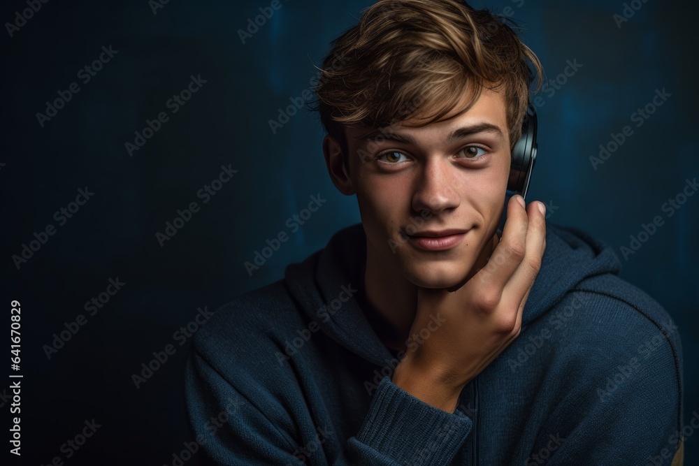 Close-up portrait photography of a glad boy in his 20s making a ...