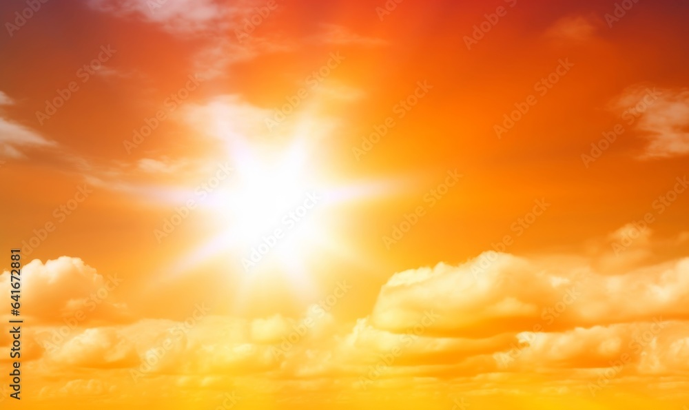 Heat wave of extreme sun and sky background. Hot weather with global ...