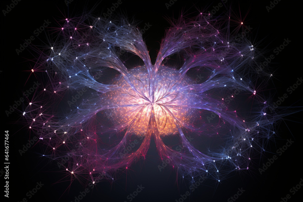 Visualization of interconnected neural pathways in the brain, capturing ...