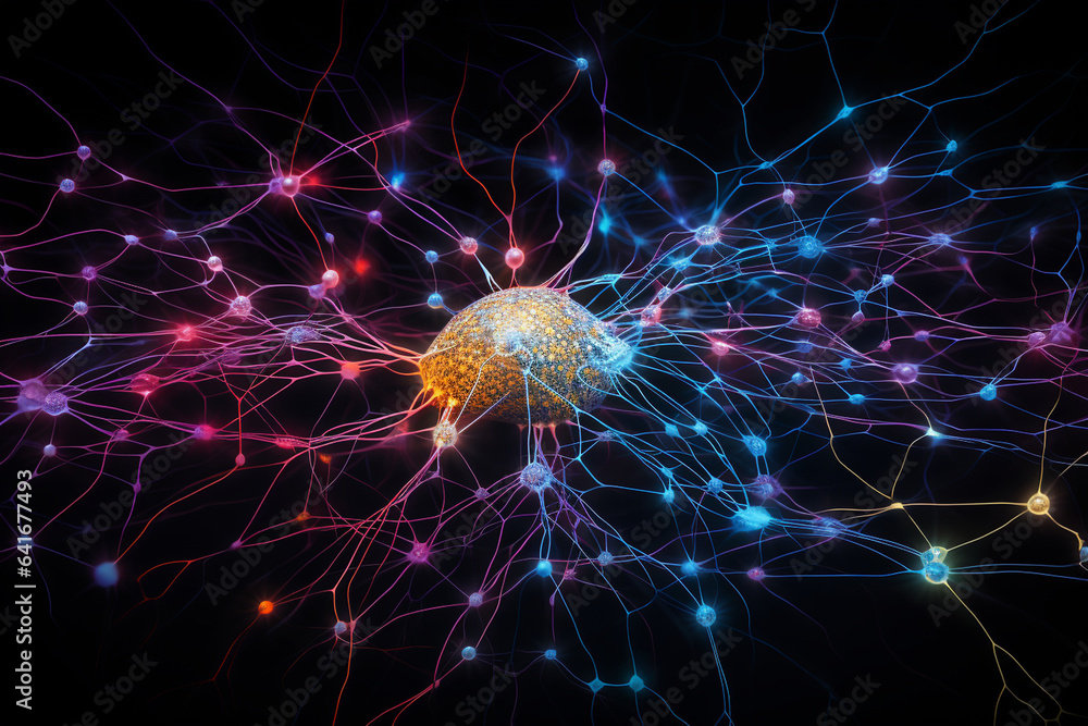 Visualization of interconnected neural pathways in the brain, capturing ... Visualization of interconnected neural pathways in the brain, capturing ...