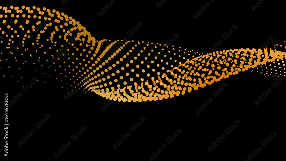 Data vibrate pulse dot particle wave. Abstract bulge hyperbola sinusoid ...