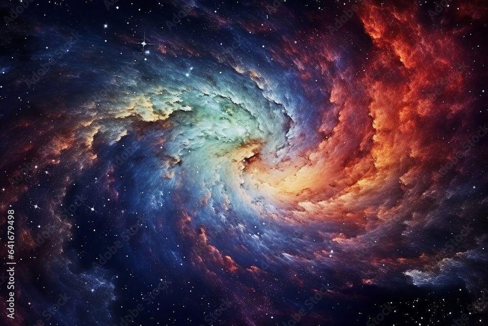 Visualization of swirling galaxies in the cosmos, reflecting the grand ...
