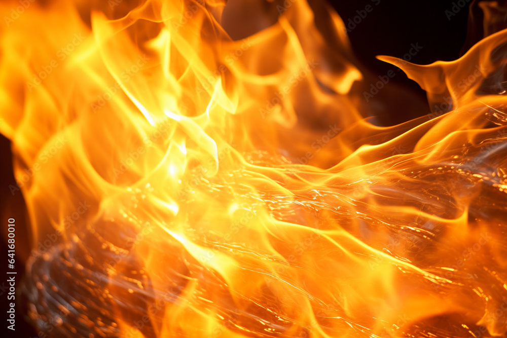 Macro image of a flame flickering, portraying the dynamic metamorphosis ...