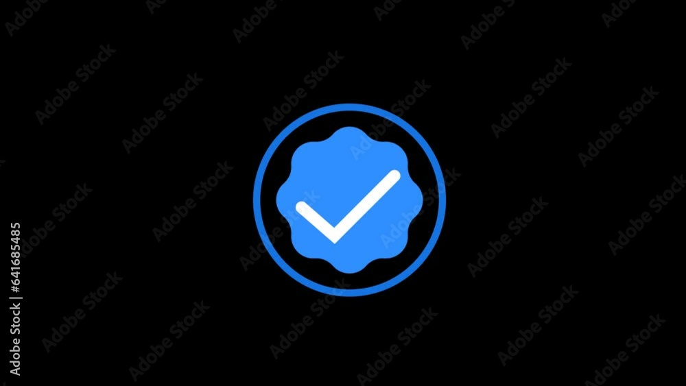 2d animation verified, checkmark blue, motion verification with alpha ...