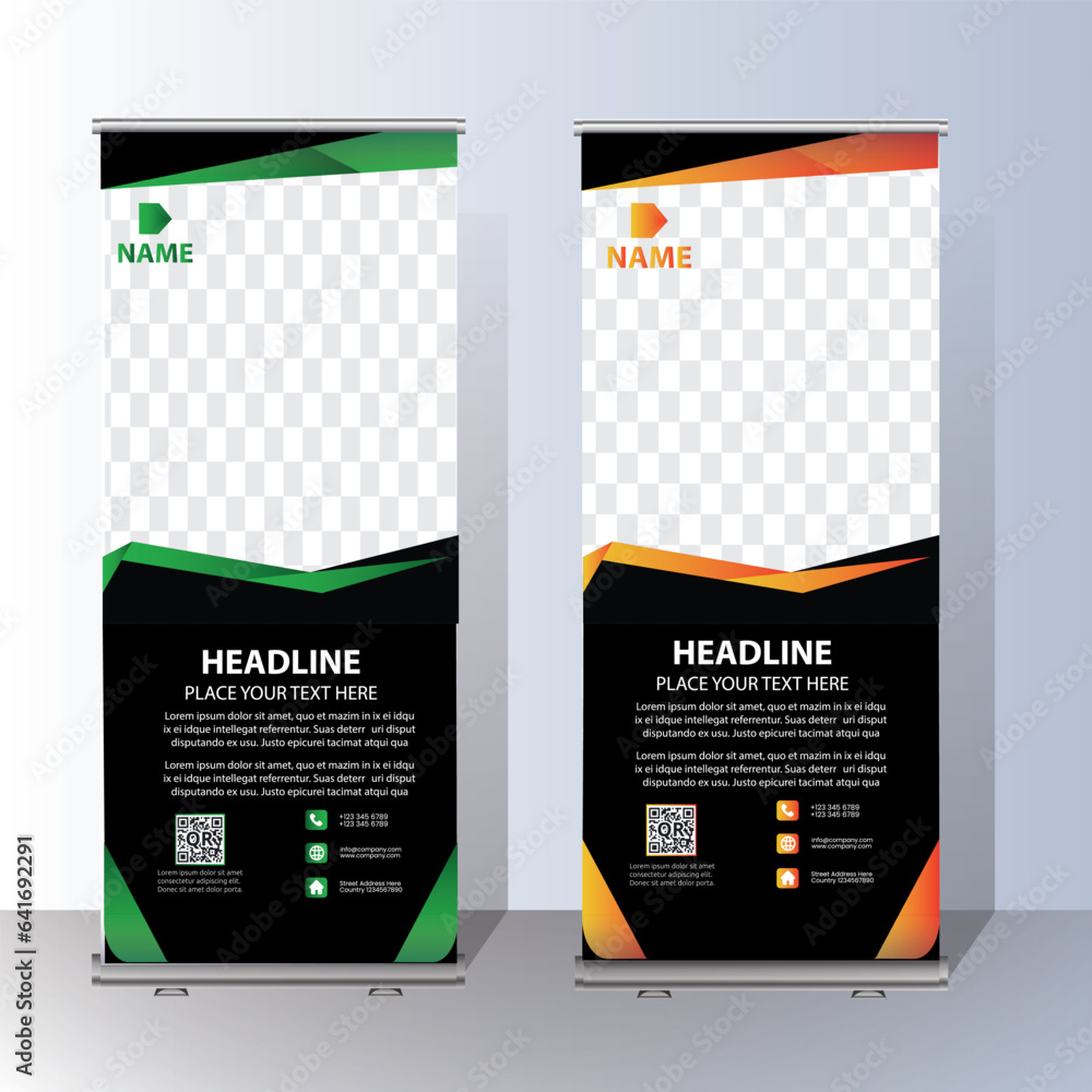 Roll Up Banner Signage Standee Template for Advertising and ...