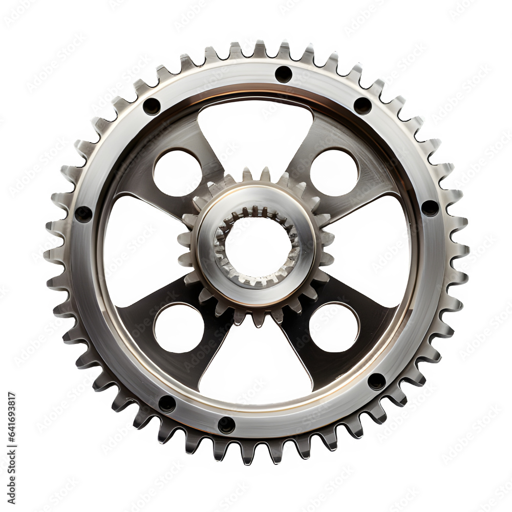 round metal gear isolated on transparent background ,metal gear machine ...