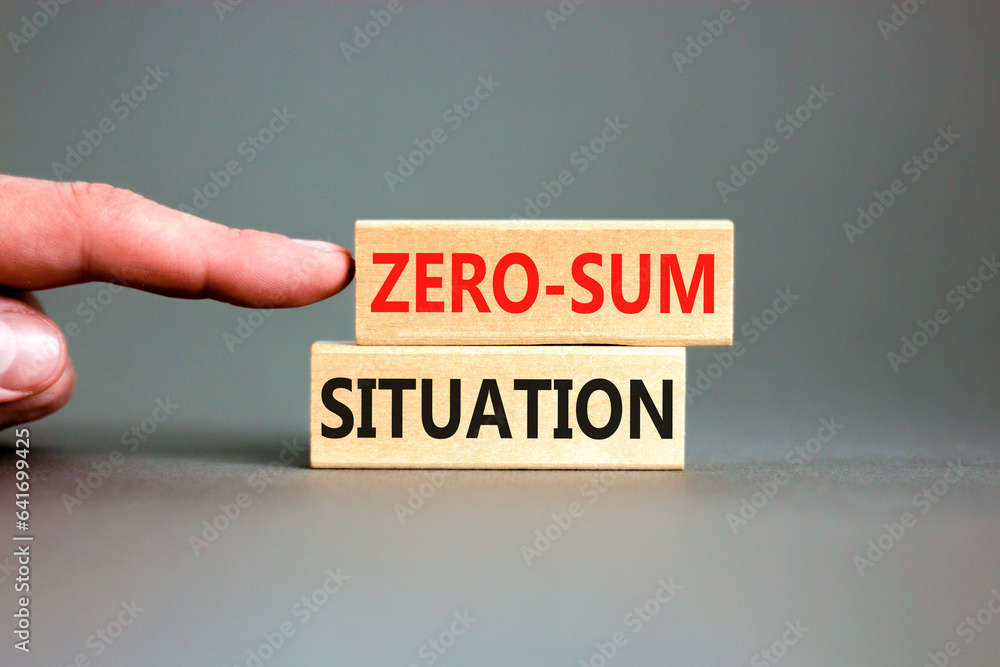 Zero-sum situation symbol. Concept words Zero-sum situation on ...