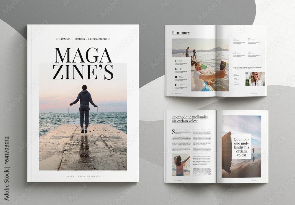 Minimalist Magazine Booklet Template Stock Template | Adobe Stock