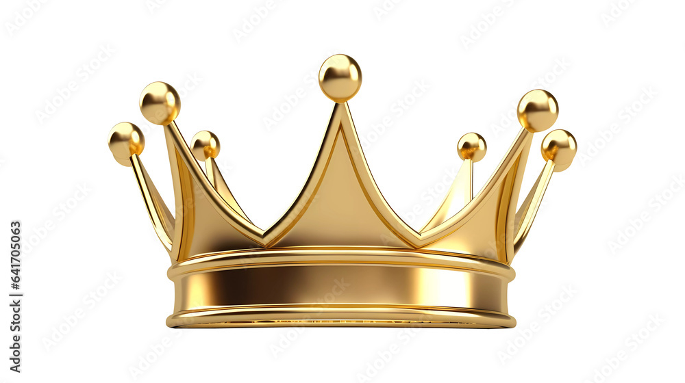 Golden realistic crown on transparent background. Generative ai design ...