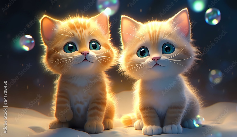 Cute Cat Wallpaper for your Computer Stock Photo | Adobe Stock