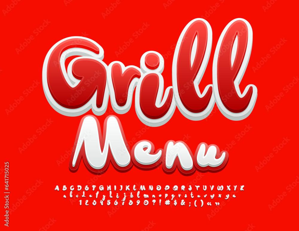 Vector advertising poster Grill Menu for Cafe, Restaurant, Bistro ...