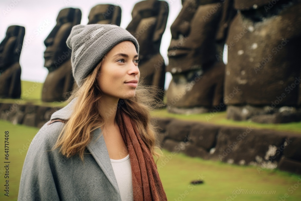 Photography in the style of pensive portraiture of a cheerful girl in ...