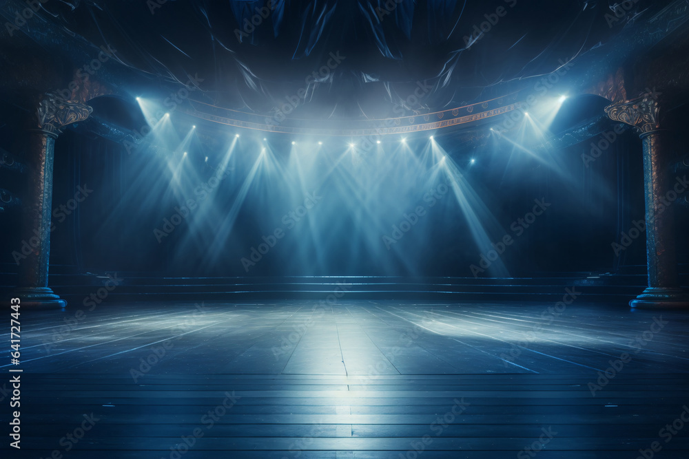 Stage light background with spotlight illuminated stage. Ballet ...