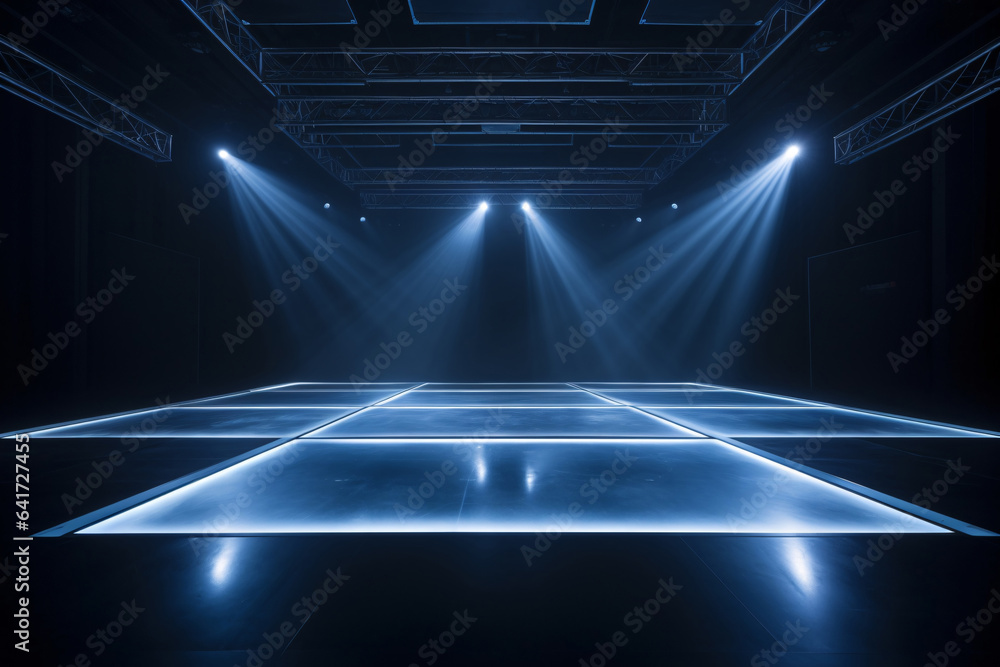 Contemporary dance stage light background with spotlight illuminated ...