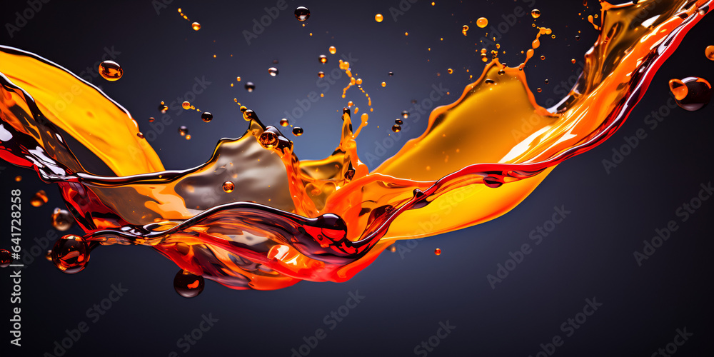 Splashes oil closeup generative ai Golden honey color maple syrup ...