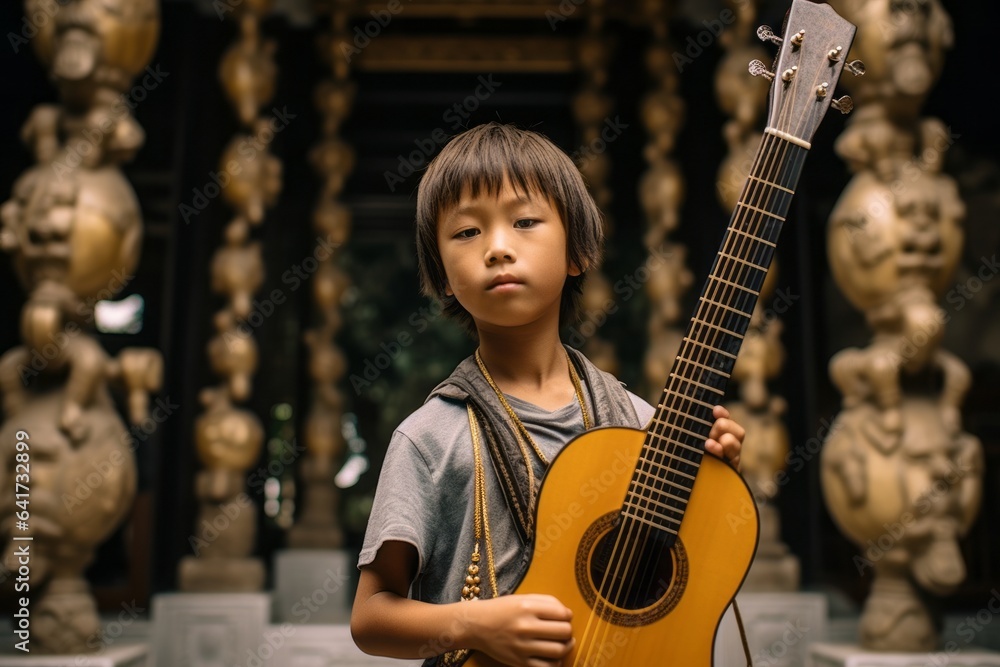 Conceptual portrait photography of a satisfied kid male holding a ...
