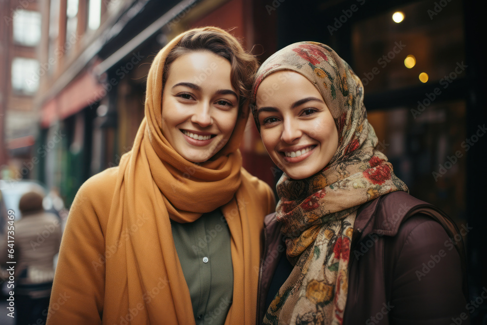 Muslim women of various backgrounds wearing different hijab styles ...