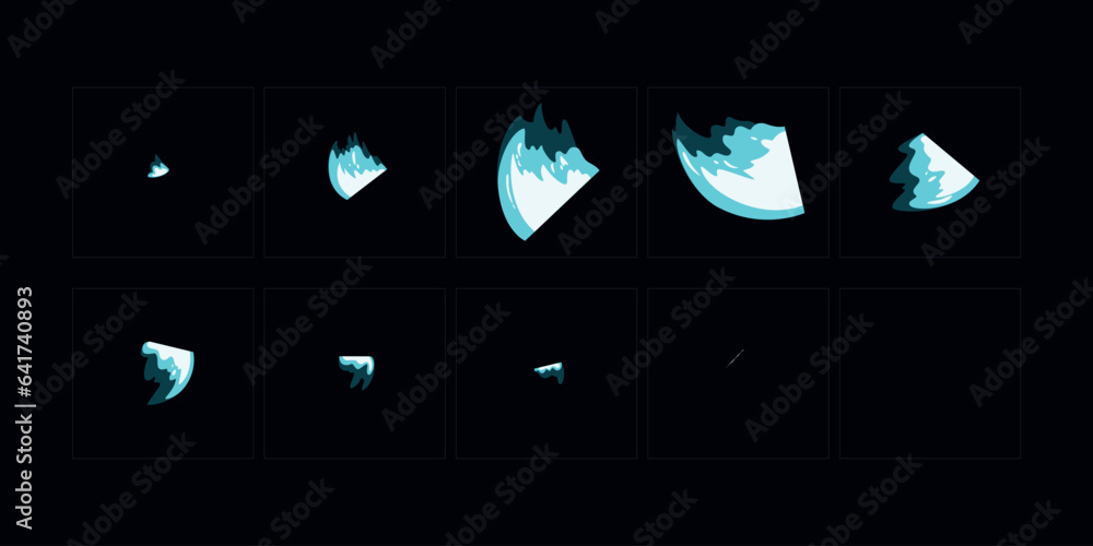 Sword light animation effect. 2d cartoon sword light animation set for ...