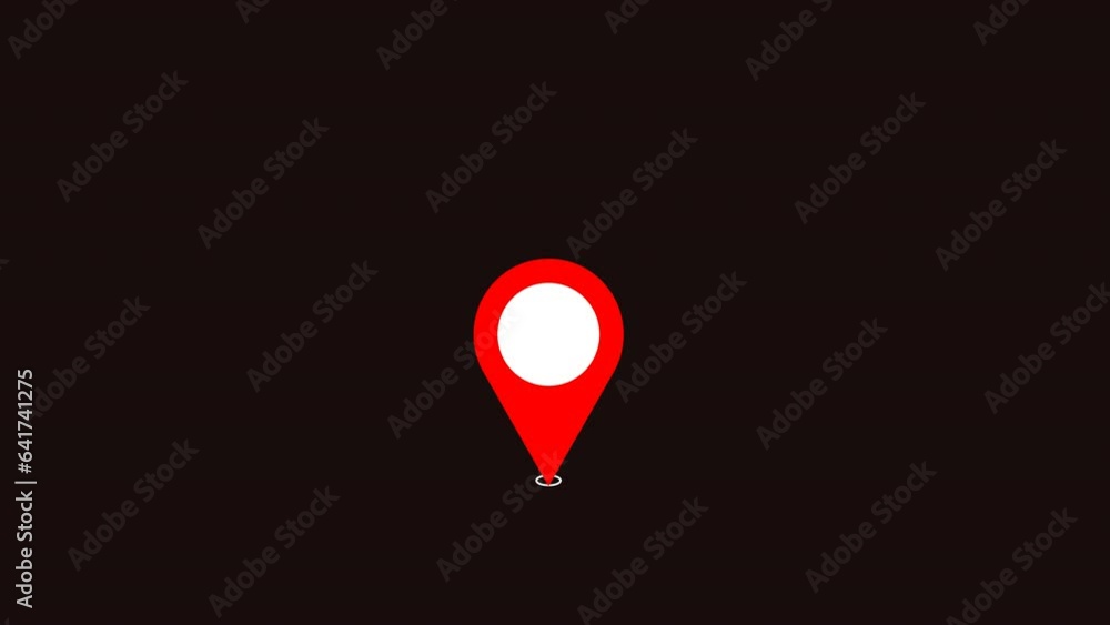 GPS Location Pointer animation alpha channel. GPS Map navigator mark ...