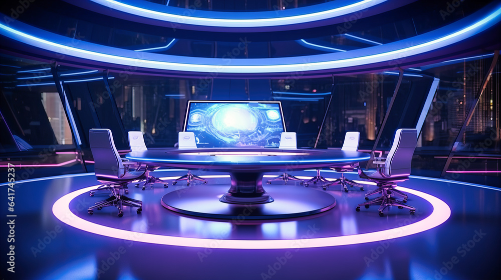 Elegant Conference Rooms With Futuristic Holographic Displays And