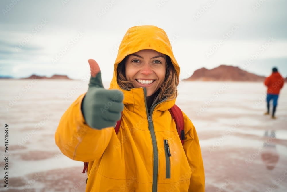 Medium shot portrait photography of a grinning girl in her 20s giving a ...