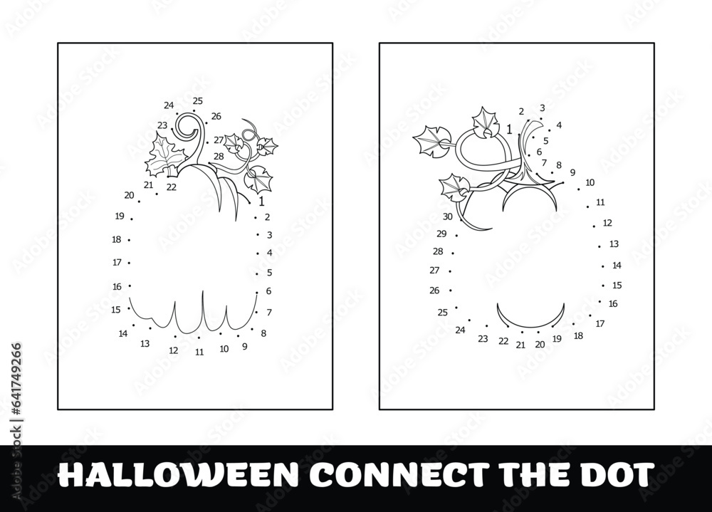 Halloween numbers game, education dot to dot game for children ...