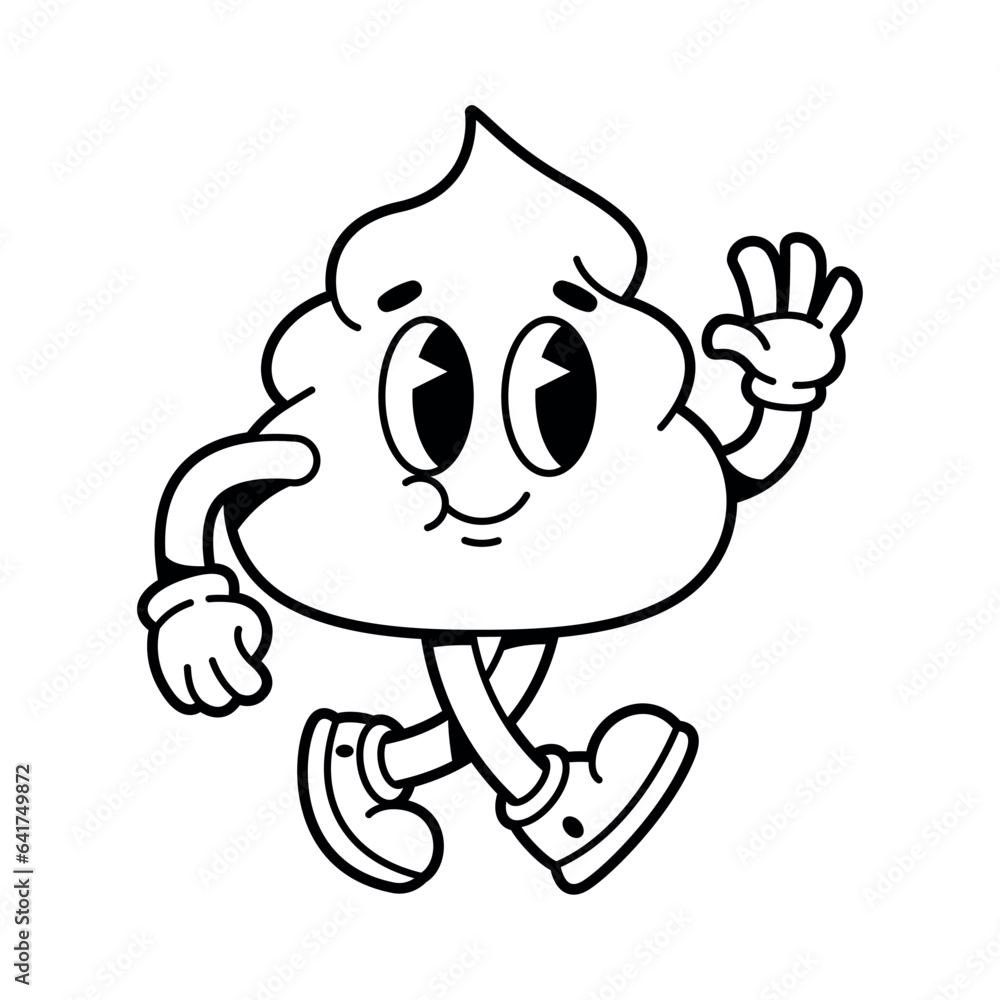 vector funny cartoon character poop illustration isolated Stock Vector ...