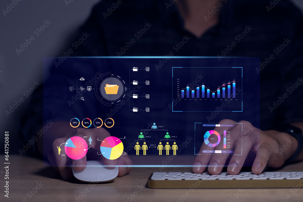 Business analytics and data management system Data analysts create ...