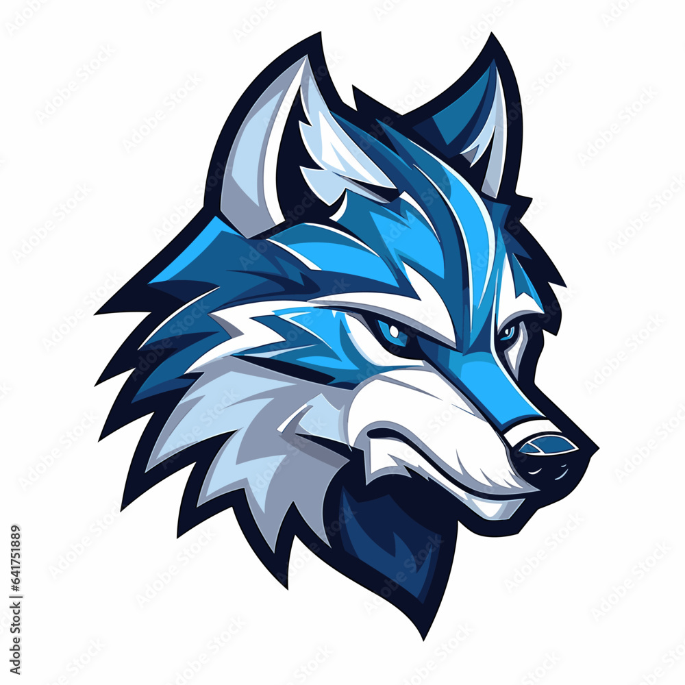 Esport vector logo wolf on white background side view, wolf icon, wolf ...