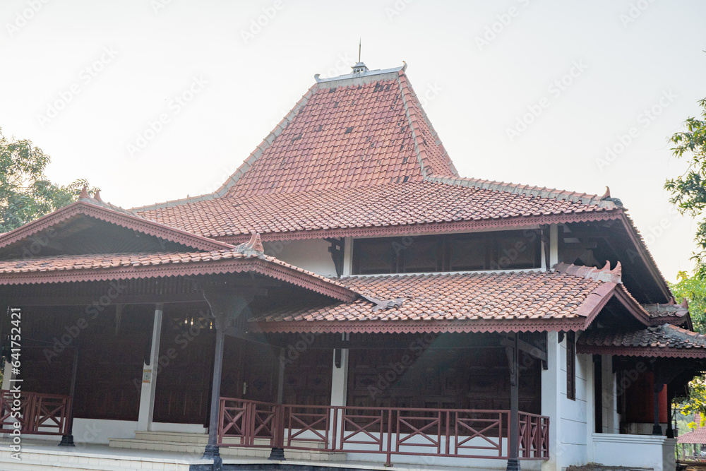 Traditional house of Central Java with nature and blue sky. The photo ...