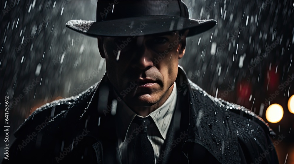 noir detective black and white retro Stock Photo | Adobe Stock