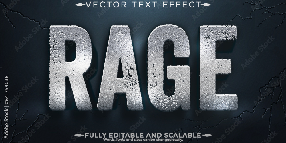 Rage metallic editable text effect, monster and scary text style Stock ...