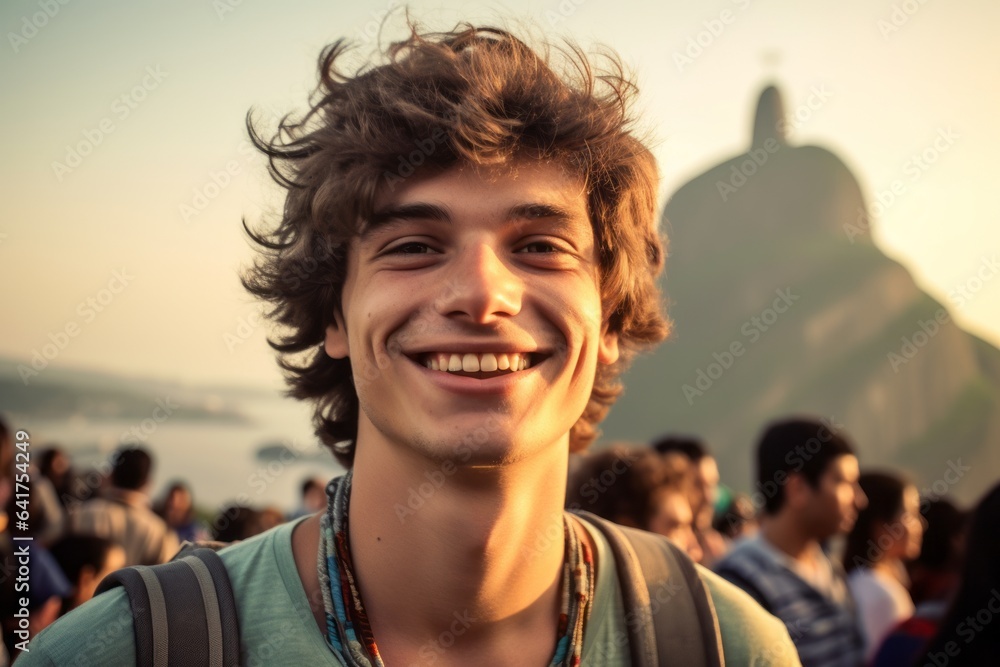 Close-up portrait photography of a happy boy in his 20s wearing a ...