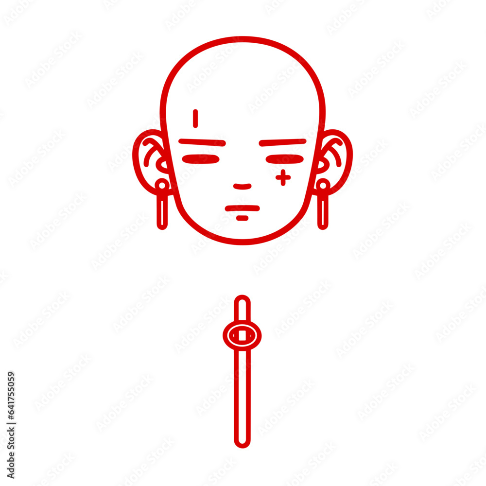 Body Piercing vector icon in minimalistic, black and red line work ...