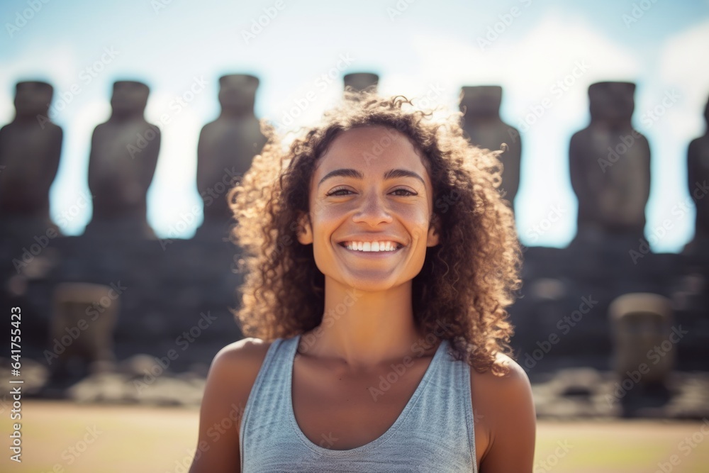 Medium shot portrait photography of a cheerful girl in his 30s wearing ...