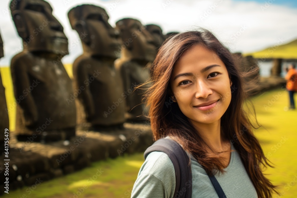 Medium shot portrait photography of a cheerful girl in his 30s wearing ...