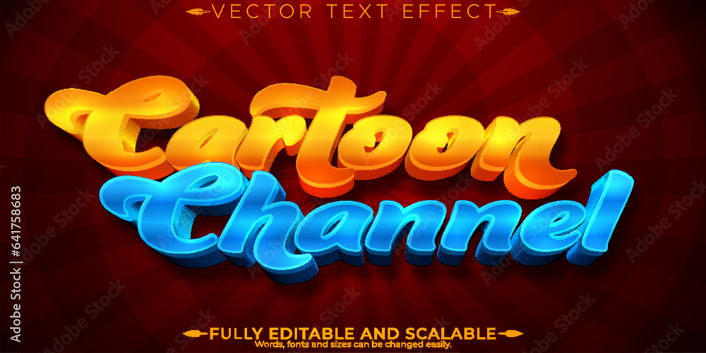 Cartoon channel text effect, editable cartoon and pop art text style ...